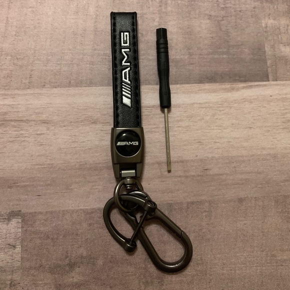 Other | Mercedes Amg Key Fob Leather Key Ring Lanyard Black | Poshmark